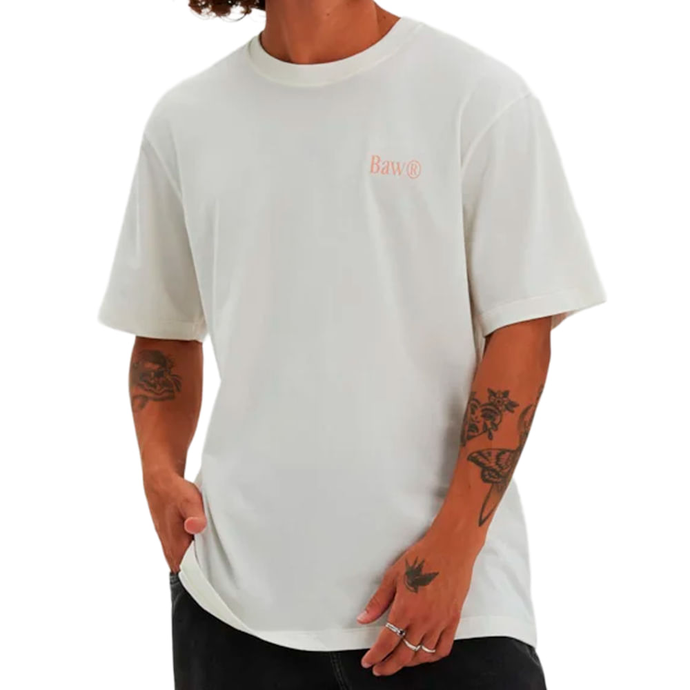 Camiseta BAW Regular We Love Unissex Off White | Paquetá Esportes